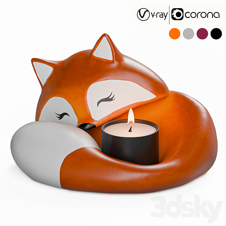Fox Candle - Sculpture - 3D model