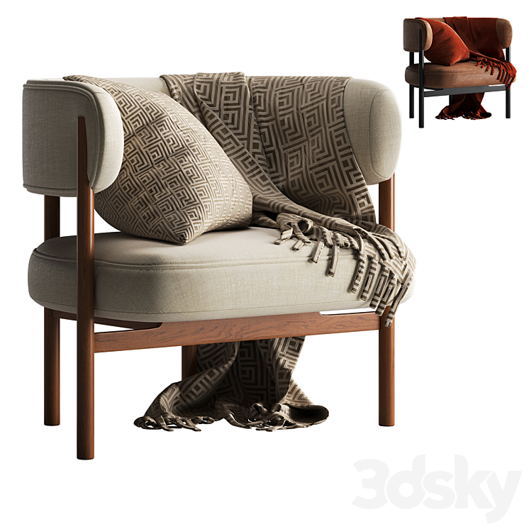 Craig Expressed Wood Chair - Chair - 3D model