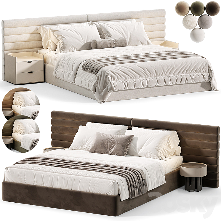 Pan Flute Bed Saba Italia - Bed - 3D model