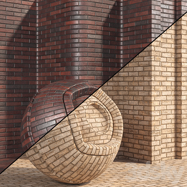 Realistic Brick PBR Material Vol 31 - Brick - 3D model