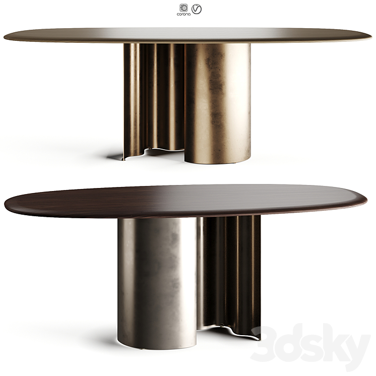 Cattelan PAPELITO Wood Rounded Edges Table - Table - 3D model