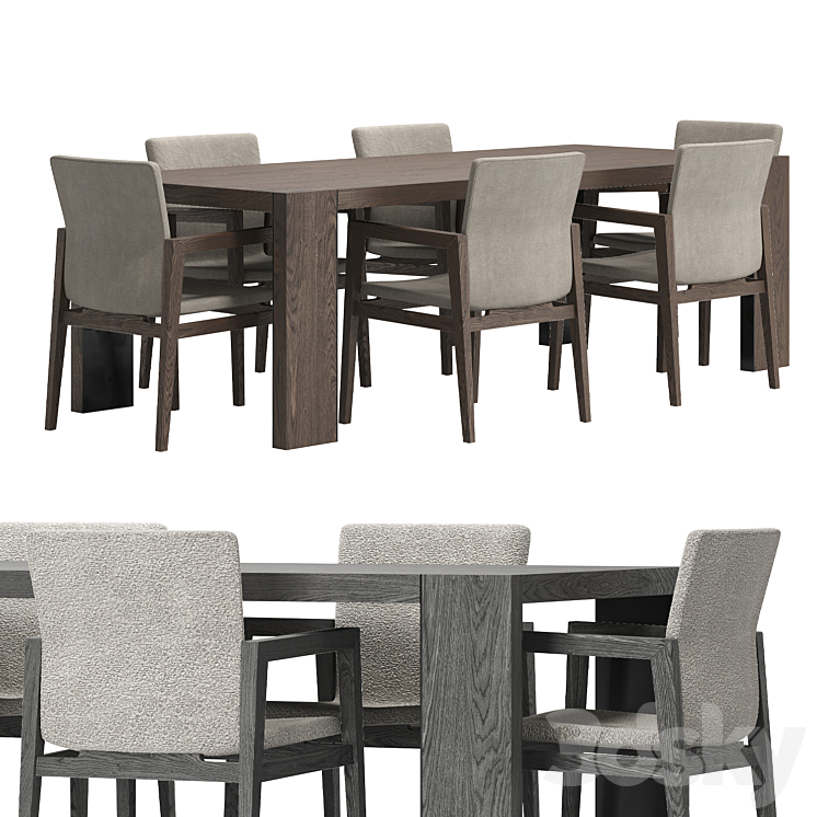 LINE Chairs and Table By KOOTS - Table + Chair - 3D model