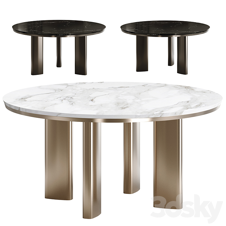 Poliform Adrien Round Marble Dining Table - Table - 3D model