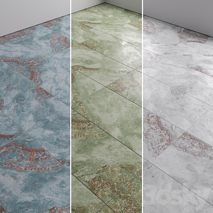 Bluezone Infinity Nebula Tile in 3 Variations | 4K | PBR - Tile - 3D model