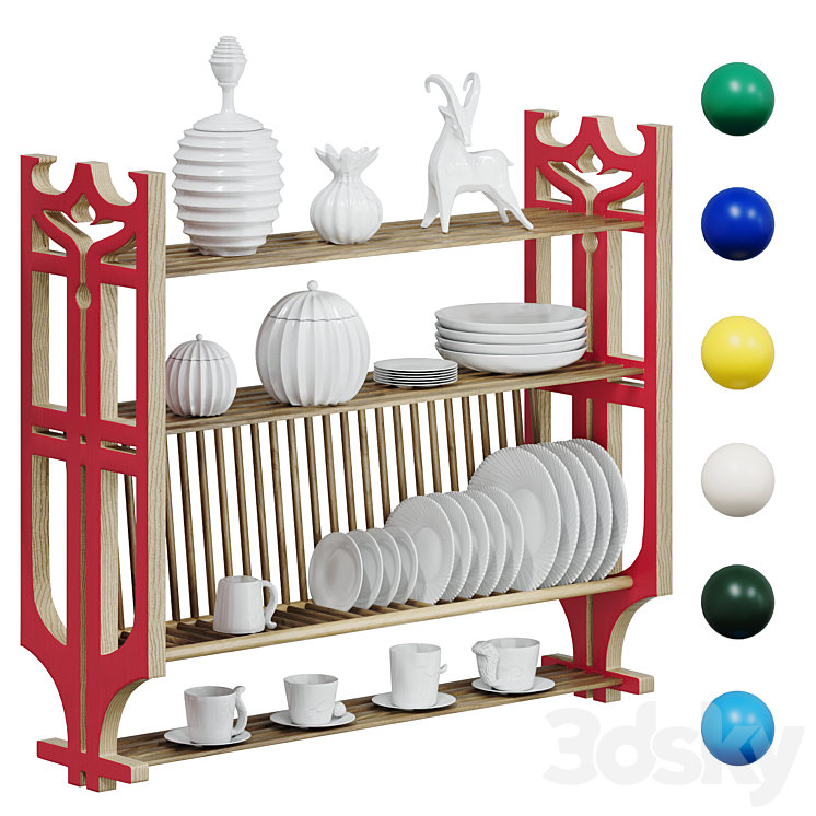 Cosmo Fry Plate Stand Arts & Crafts Set 1 - Tableware - 3D model