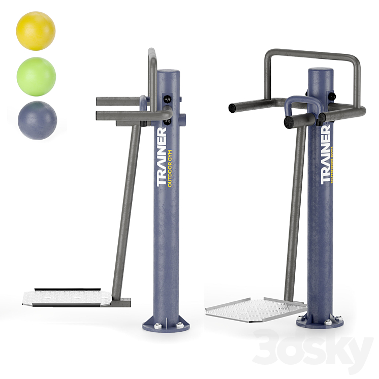 Outdoor Gym Equipment Single Surfer - Sports - 3D model