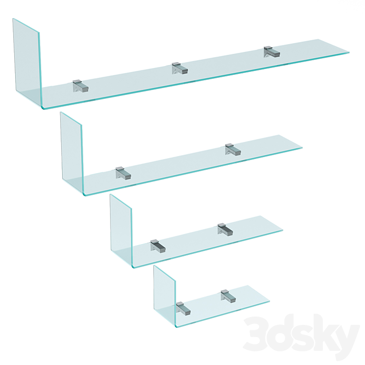 Glass shelf RIALTO L shelf By Fiam Italia - Other - 3D model