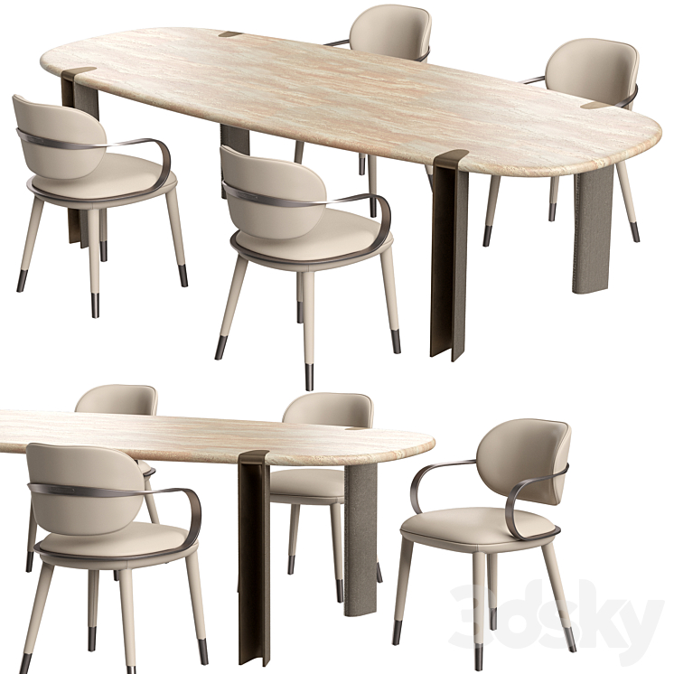 Visionnaire Mystic Elixir dining - Table + Chair - 3D model