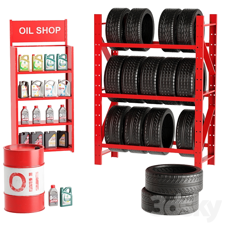 Mechanic Garage Equipment Set 3 Showcase - Miscellaneous - 3D model