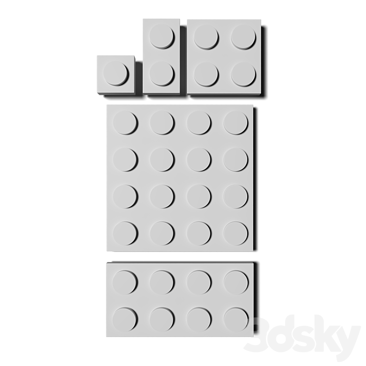 Lego mosaic - Decorative plaster - 3D model