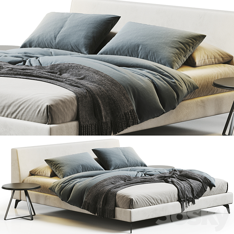 Louis Up Bed by Meridiani - Bed - 3D model