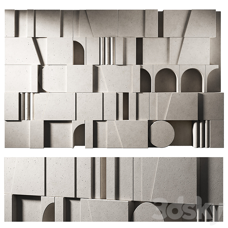 Geometric blocks. Stackable rows pattern. Wall decor - Other decorative ...