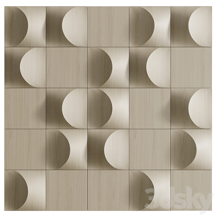 Natural gypsum 3D panel 01 - 3D panel - 3D model