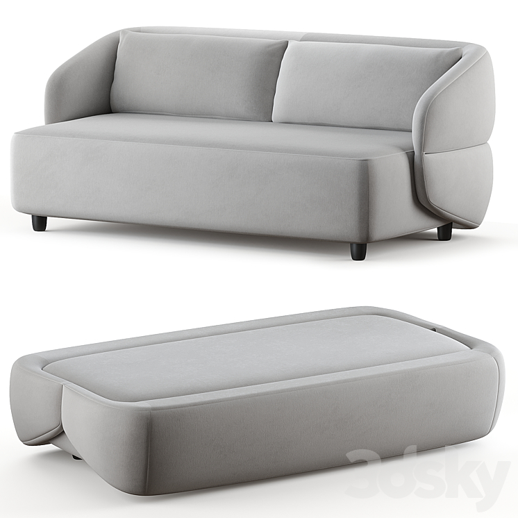 Alba Sofa Bed Light Gray | Modani - Sofa - 3D model