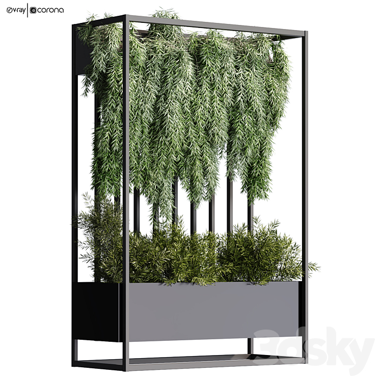 plant in box partition fitowall set 565 - Fitowall - 3D model