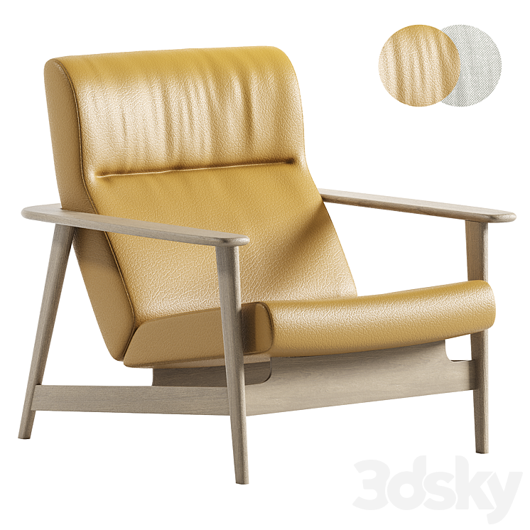High-Back Leather Chair - Arm chair - 3D model