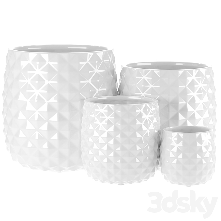 Fennel Ceramic Pot Planter - Vase - 3D model