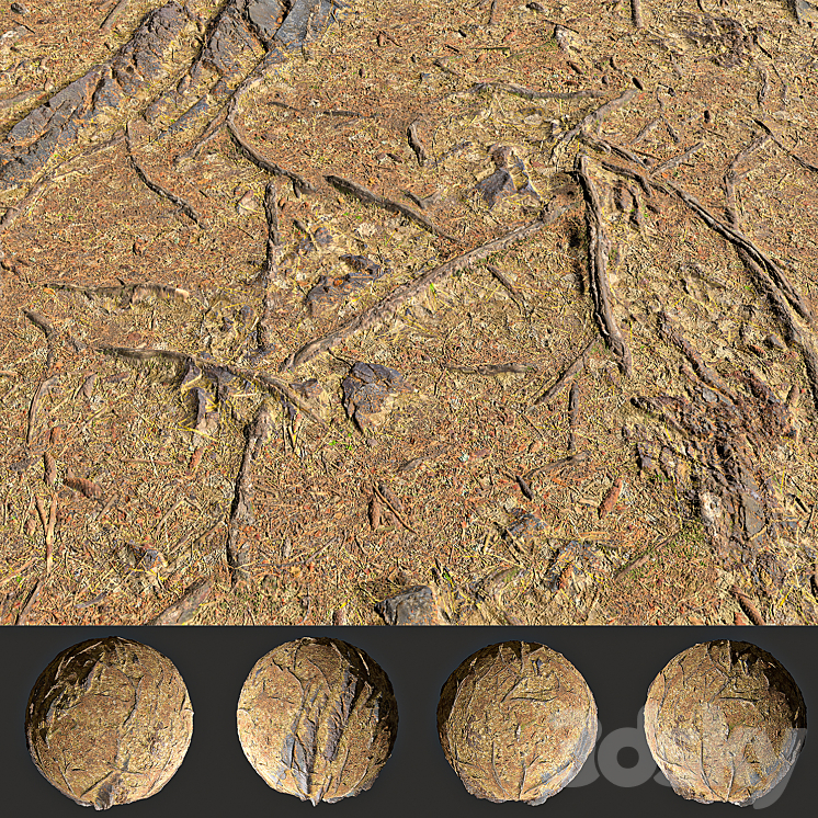 Forest floor dry leaves vol01 - Miscellaneous - 3D model