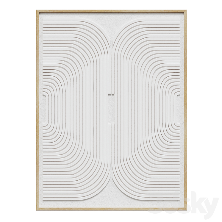 Abstract Waves panel 120x90 - Frame - 3D model