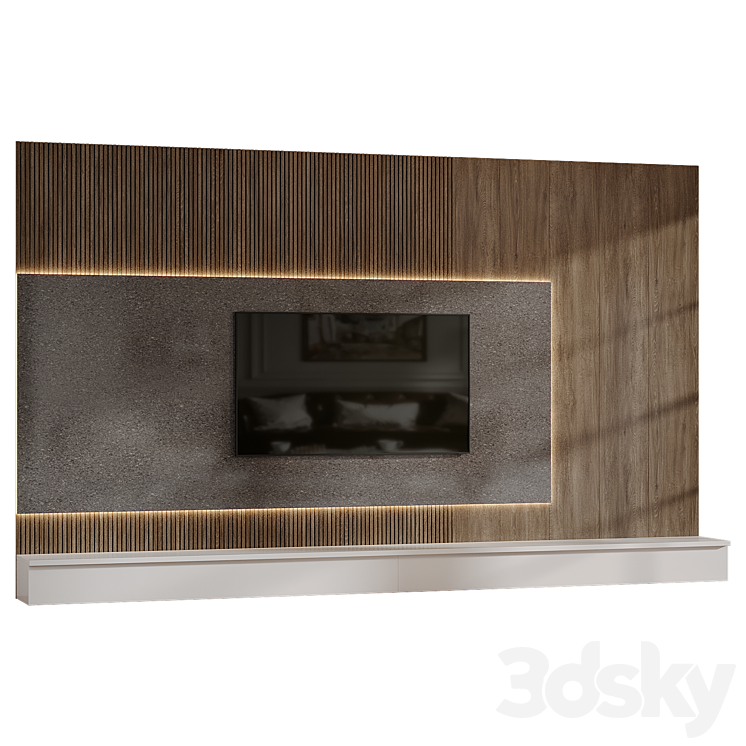Tv 3D Panel 027 - TV Wall - 3D model
