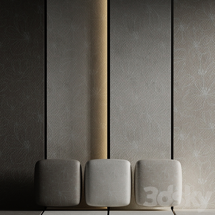 3 textures 4k in wall covering 122_seamless - Wall covering - 3D model