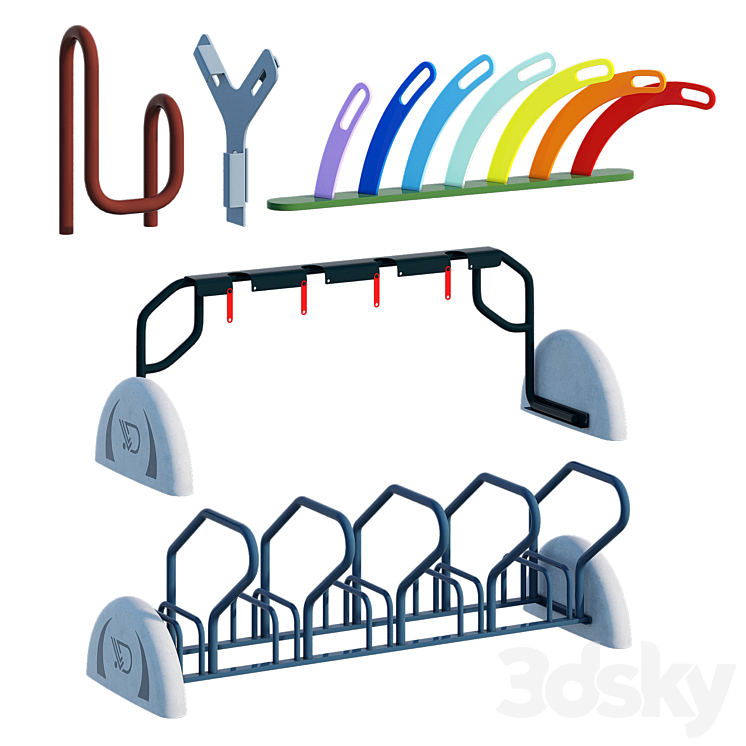 Bike rack - Urban environment - 3D model
