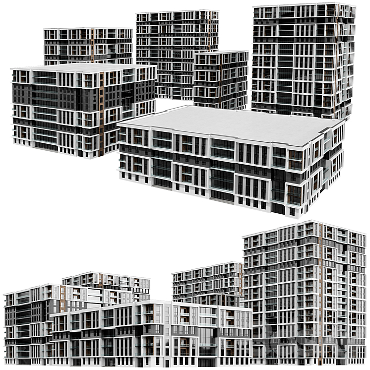 SET OF RESIDENTIAL BUILDINGS NO140 - Building - 3D model