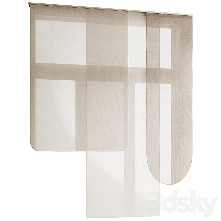 Different Forms Layered Panel Curtain - Curtain - 3D model
