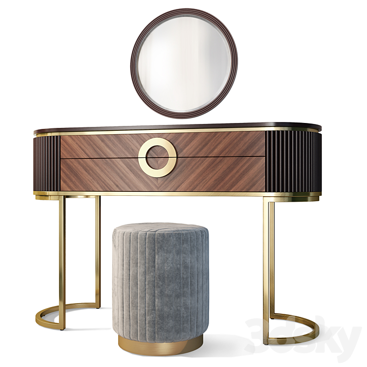 Console Vanity Table Indiana Art Deco Wooden Kors - Dressing table - 3D ...