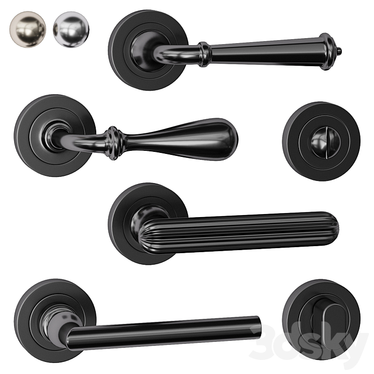 Classic door handles Pittella - Doors - 3D model