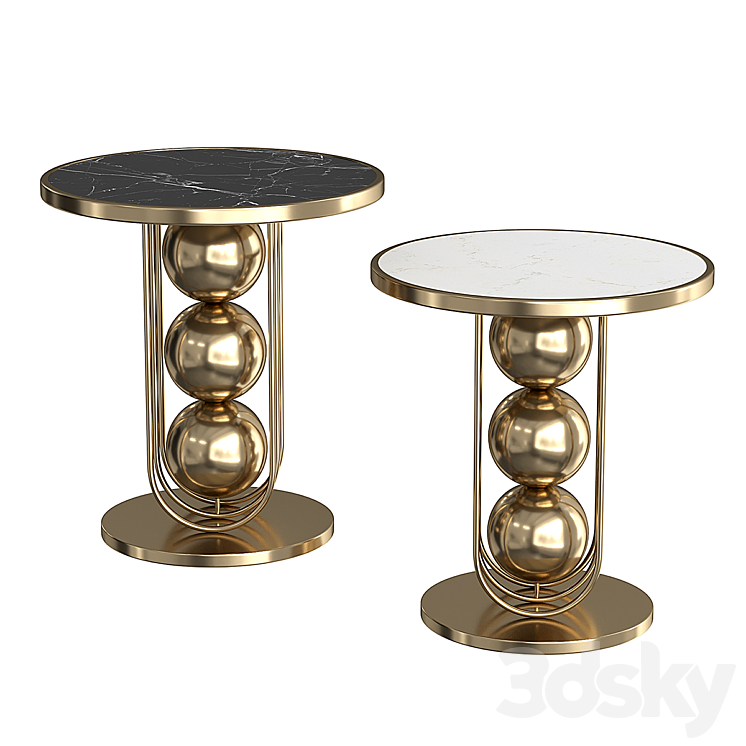 Scandinavian style rock board side table - Table - 3D model