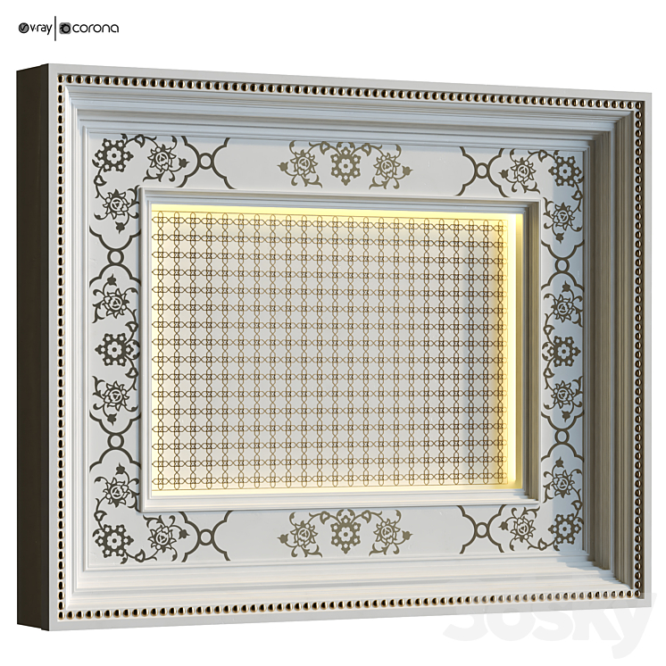 islamic arabic ceilling pattern set 592 - Decorative plaster - 3D model