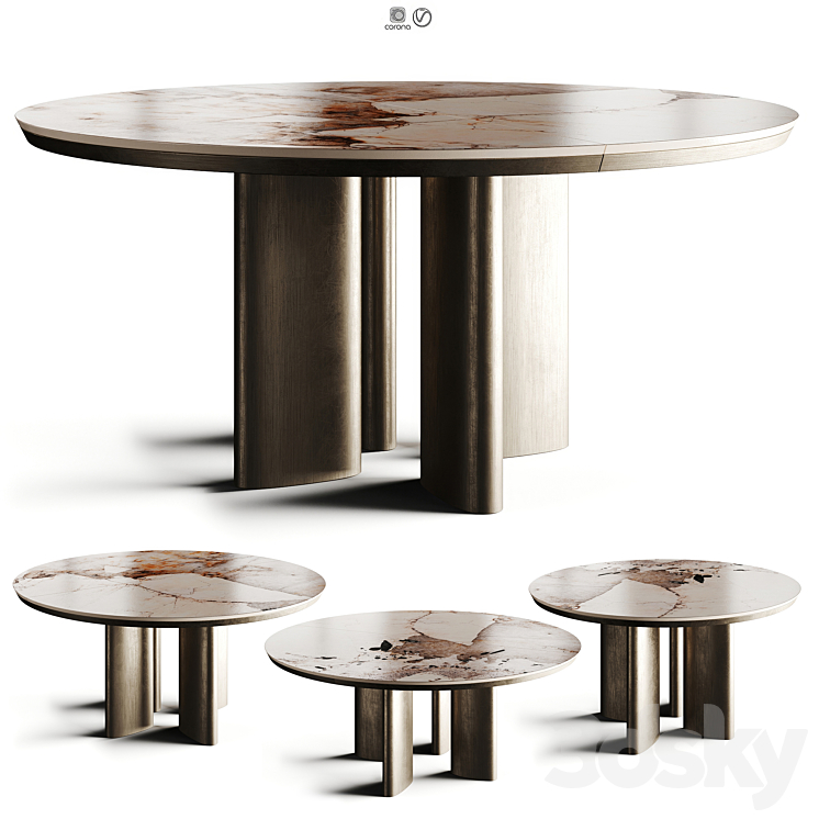 Poliform Adrien 2025 Keramik Round Dining Table - Table - 3D model