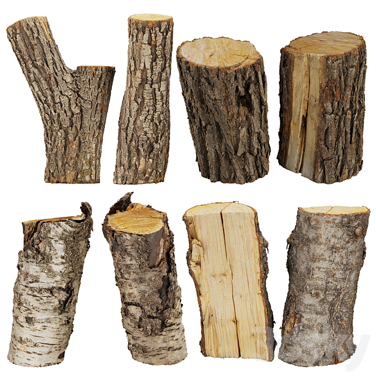 3D Scanned Wood 03 Firewood Logs - Environment elements - 3D model