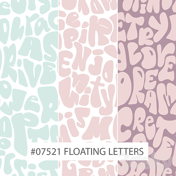 Creativille | Wallpapers | 07522 Floating Letters - Wall covering - 3D ...