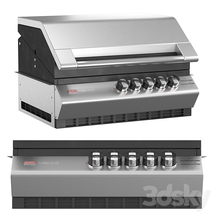 Turbo Elite 5 Burner Built-In BBQ ZGTEQ5BIL - Barbecue and grill - 3D model