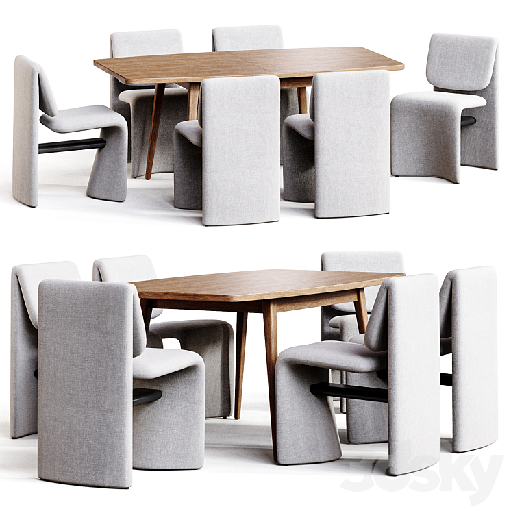 Dining set 05 AVANT GARDE CHAIR and Kinsley table - Table + Chair - 3D ...
