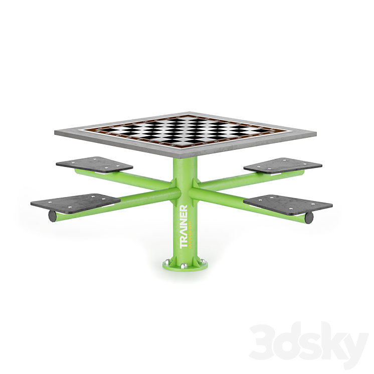 Outdoor Gym Equipment Table for Chess - Sports - 3D model