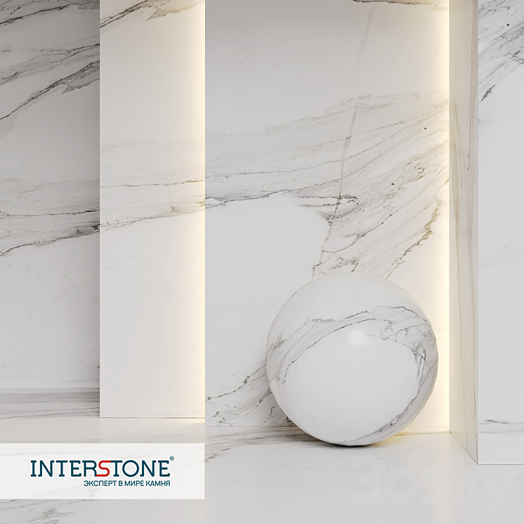 Ceramic large format slabs TechGres. CALACATTA TOSKANO - Stone - 3D model