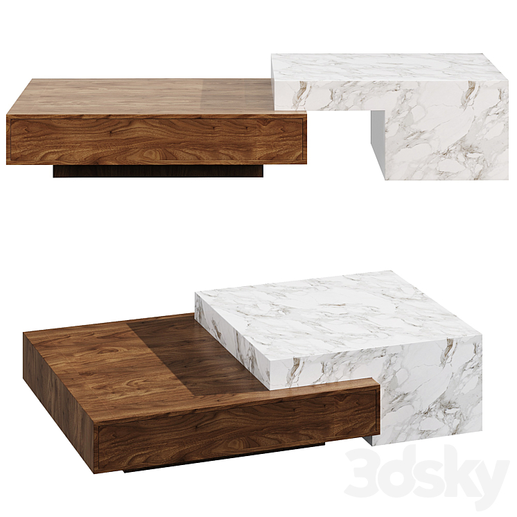 Alaric Marble Coffee Table - Table - 3D model