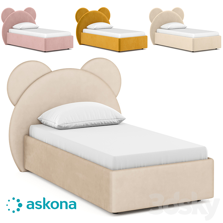 Soft bed Boo 2.0 (Bu) - Bed - 3D model