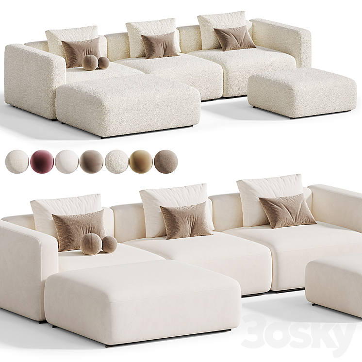 Poliform Shanghai corner modular sofa - Sofa - 3D model