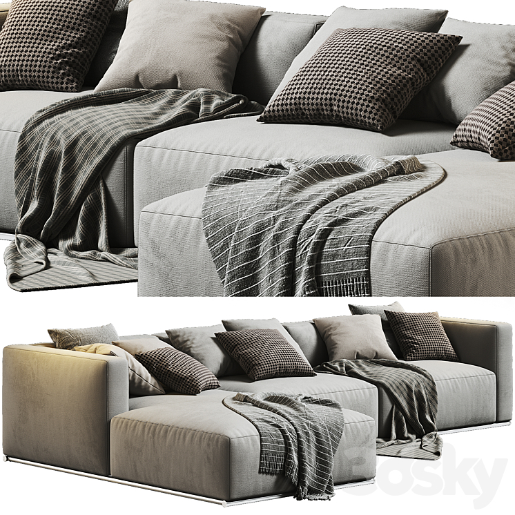 Poliform Shangai Chaise Longue 03 - Sofa - 3D model