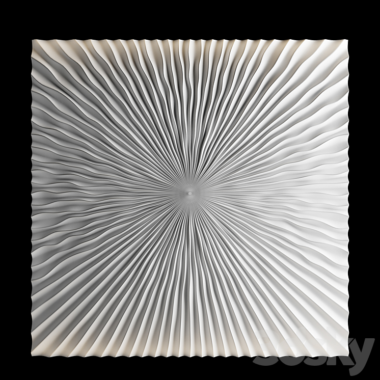 wave wall 8 - 3D panel - 3D model