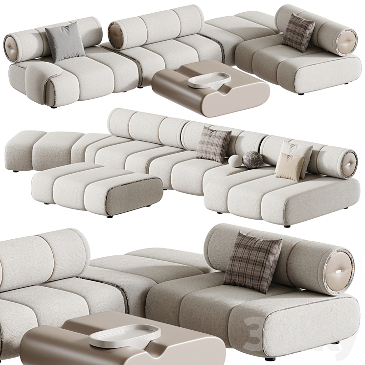 Modular Sofa Orion 5 in one place - Sofa - 3D model