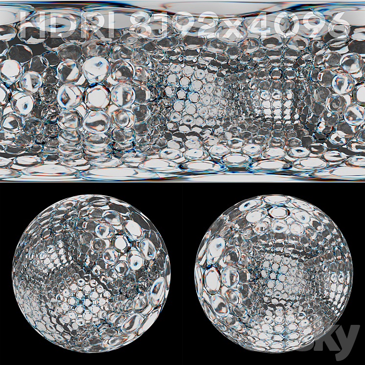 HDRI tunnel of glass spheres - HDRI - 3D model