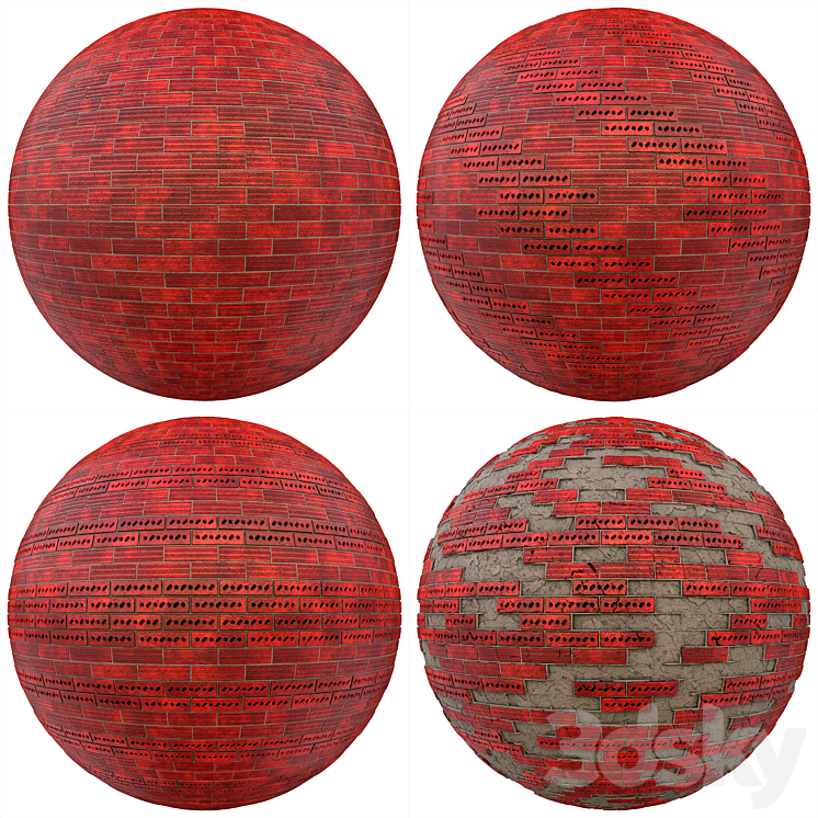 brick pbr 4k seamless 291 - Wall covering - 3D model