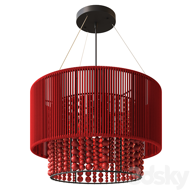 Pendant lamp Poli Red by EDL - Pendant light - 3D model