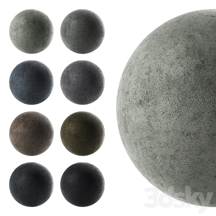 Concrete Textures Set 003 - Stone - 3D model
