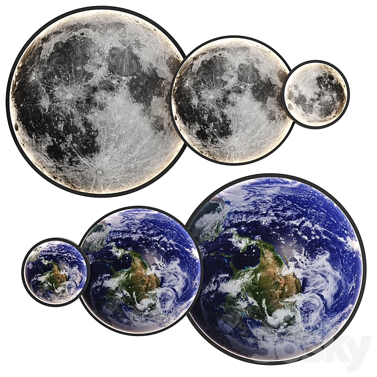 Lampatron COSMOS MOON & COSMOS EARTH - Wall light - 3D model